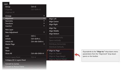 Apub Additional Alignment Options In The Layer → Alignment Menu Equivalent To The Align To
