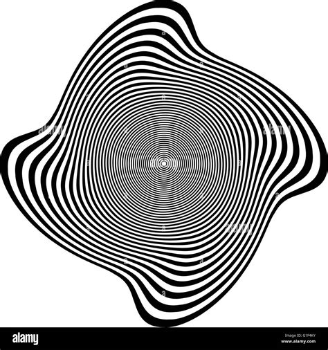 Circular Shape With Spiral Vortex Distortion Effect Black And White Rotating Circular