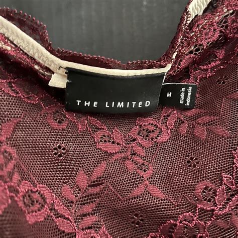 Red Lacey Top The Limited Medium Depop