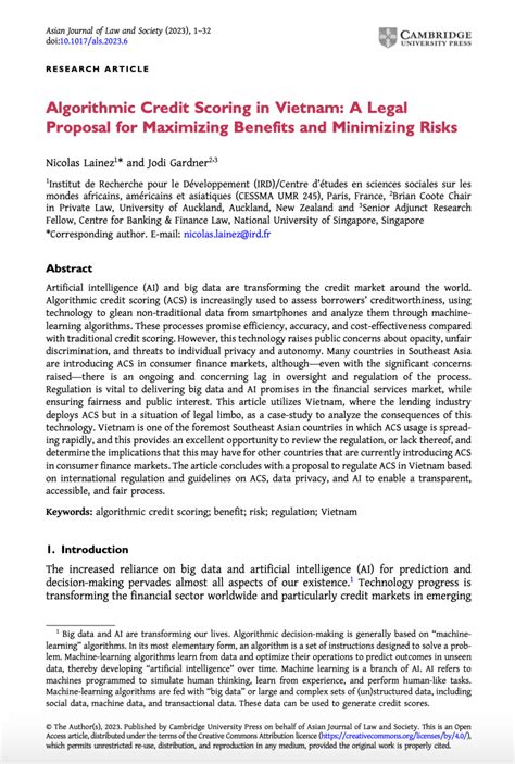 Algorithmic Credit Scoring In Vietnam Lainez Gardne Cover Png