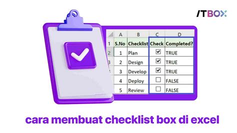 Cara Membuat Check Box Dan Ceklis Di Excel Dengan Mudah Itbox By
