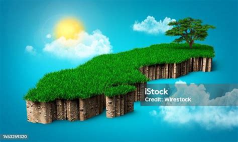 스웨덴 지도의 3d 렌더링 토양 토지 지질학 횡단면 푸른 잔디 0명에 대한 스톡 사진 및 기타 이미지 0명 3차원 형태