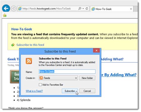 Share RSS Feeds Between Internet Explorer And Outlook Using The Common Feed List
