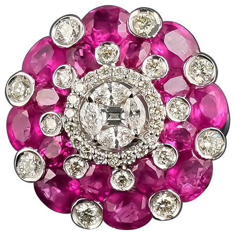 41 Carat Diamond And Ruby Cocktail Ring For Sale At 1stdibs