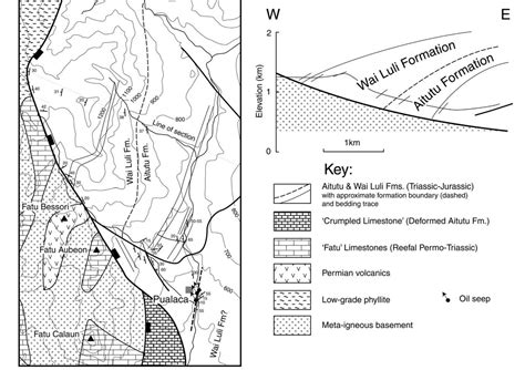 Sketch Geological Map And Interpretative Cross Section Of