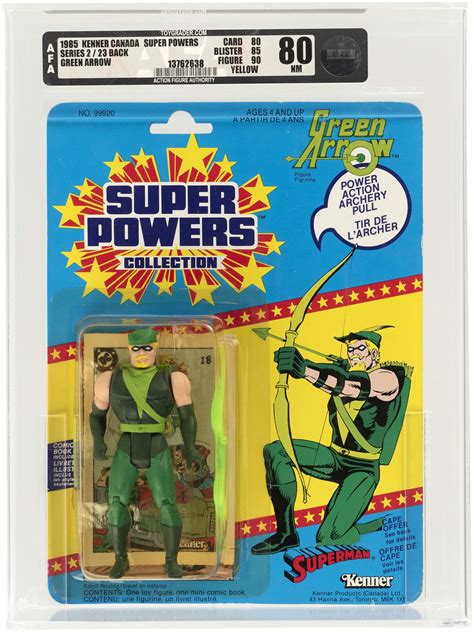 Hakes Super Powers Collection 1985 Green Arrow Series 232 Back Afa 80 Y Nm Kenner Canada