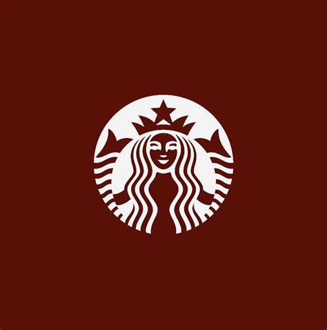 The Starbucks Logo Is Shown In White On A Red Background With An Image Of A Woman S Face