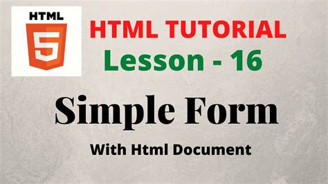 lesson 16 simple html form html basics tutorial in hindi easy