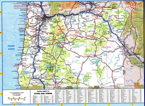 Oregon Map With Rivers And Lakes Parks And Recreation Area