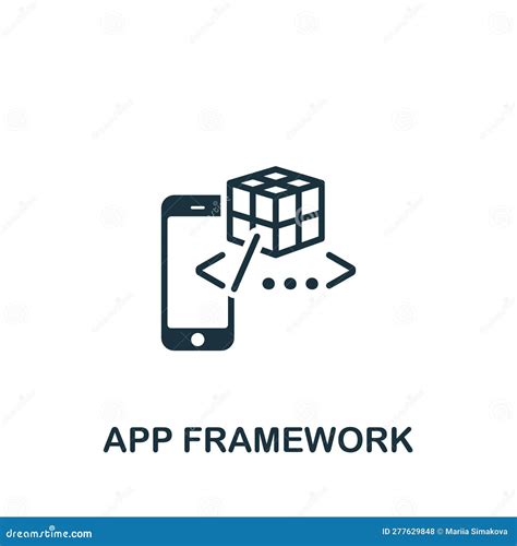App Framework Icon Monochrome Simple Sign From App Development