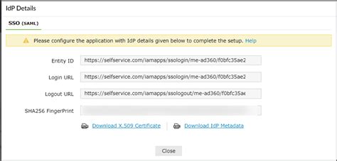 Configuring Saml Sso For Ad360