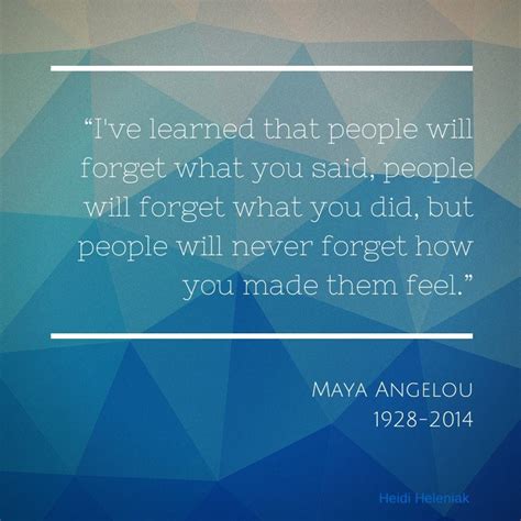 Maya Angelou 1928 2014 Ive Learned That People Will Forget What You