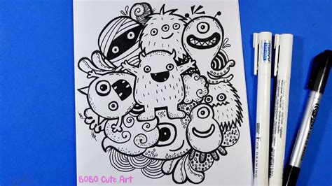 Cute Doodle Monsters 164 Thousand Monster Doodle Royalty Free Images
