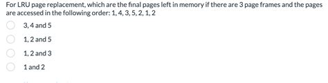 solved for lru page replacement which are the final pages