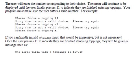Python Pizza Challenge Print Bill For Pizza Order Stack Overflow