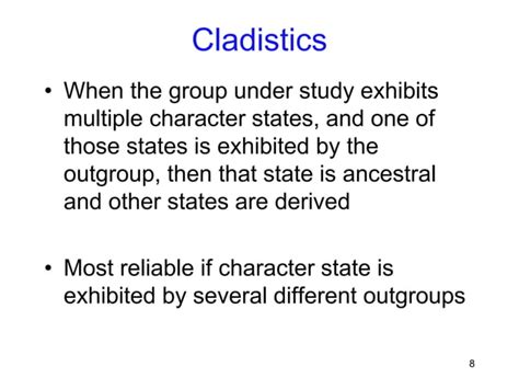 Cladistics In Taxonomy Ggggggggddccc 12367 Ppt Ppt