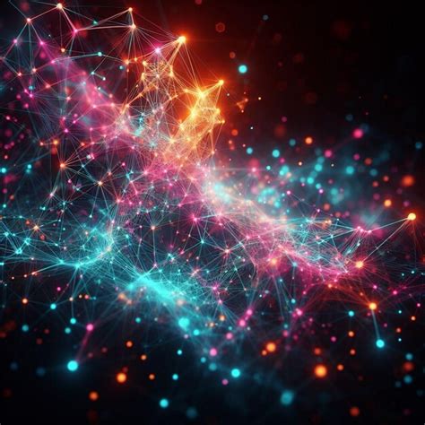 Premium Photo Colorful Neural Network Background Network Of Interconnected Nodes And Lines