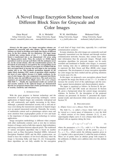 Pdf A Novel Image Encryption Scheme Based On Different Block Sizes