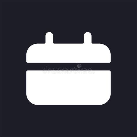 Calendar Dark Mode Glyph Ui Icon Stock Illustration Illustration Of