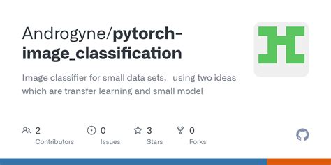 Github Androgyne Pytorch Image Classification Image Classifier For Small Data Setsusing Two