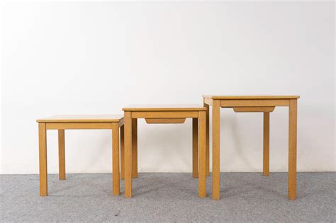Vintage Scandinavian Oak Nesting Tables For Sale At StDibs
