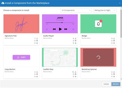 Copy Button Component Backendless Marketplace