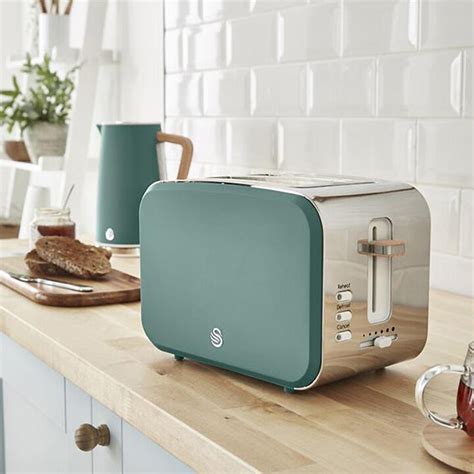 스완 토스터기 노르딕 2구 전기 토스터 Sttn 200pg 파인 그린 감도 깊은 취향 셀렉트샵 29cm