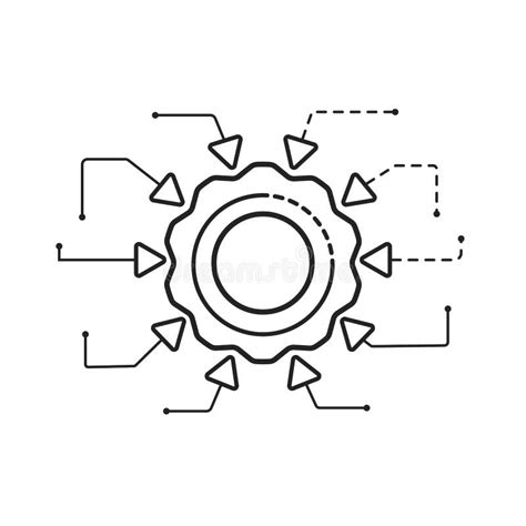 Automated Control System Icon Schematic Data Optimization Stock Vector