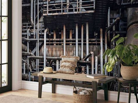 Oude Industriële Fabriek Fotobehang