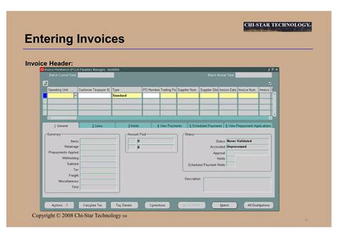 Entering Invoices In Oracle Payables PPT