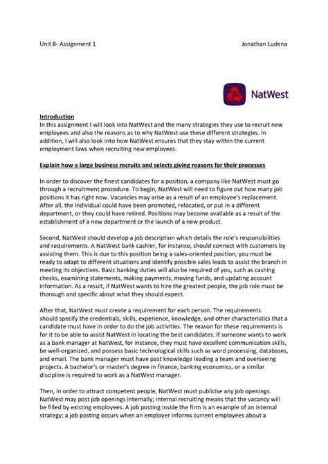 Unit 8 This Is My Work For Unit 8 Assignment 1 Hopefully It Helps Unit 8 Assignment 1