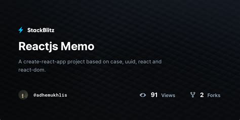 Reactjs Memo Stackblitz