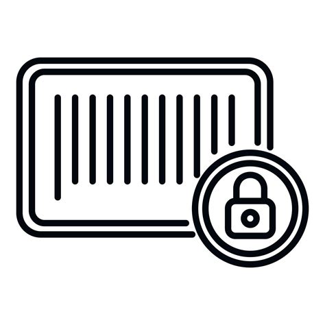 Secured Bar Code Icon Outline Vector Cipher Data 17326227 Vector Art At Vecteezy