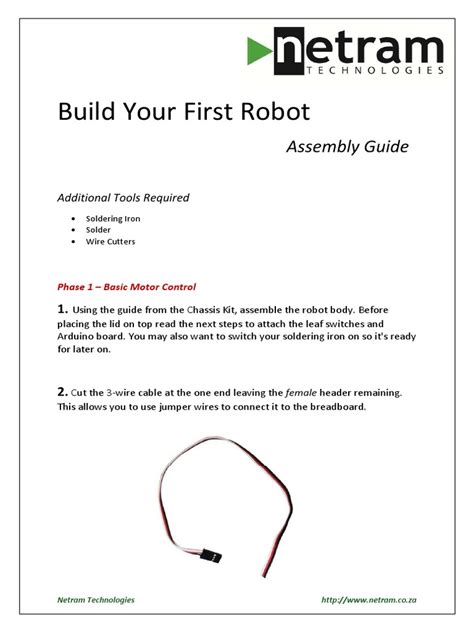 Build Your First Robot Pdf Wire Arduino