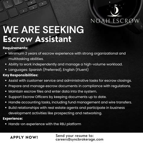 Hiring Escrowassistant Escrowjobs Encinojobs Nowhiring