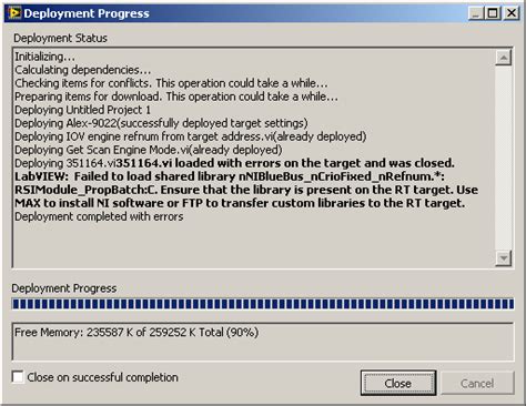 Labview Failed To Load Shared Library To A Real Time Target Ni