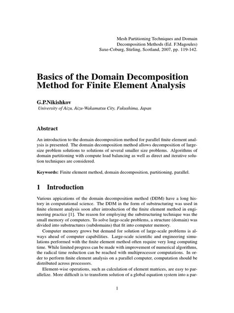 2008 Basics Ddm Fea Pdf Finite Element Method Matrix Mathematics