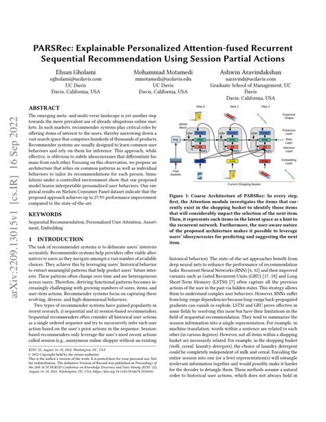 Pdf Parsrec Explainable Personalized Attention Fused Recurrent