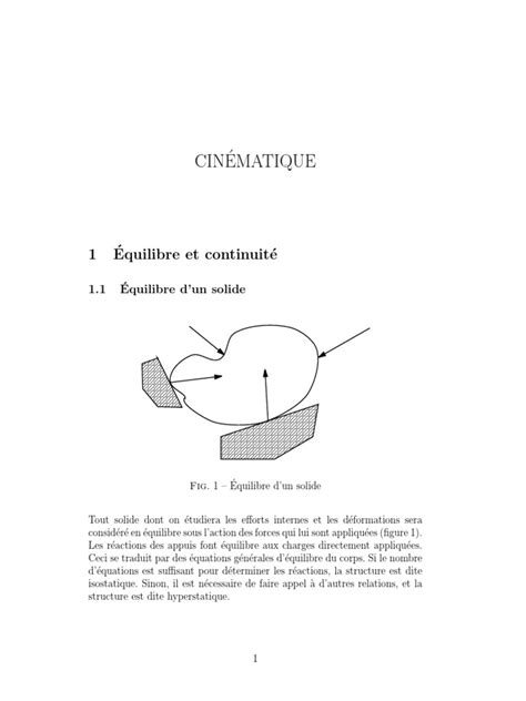 Cinematique Poly Pdf Mécanique Des Milieux Continus Équilibre Thermodynamique