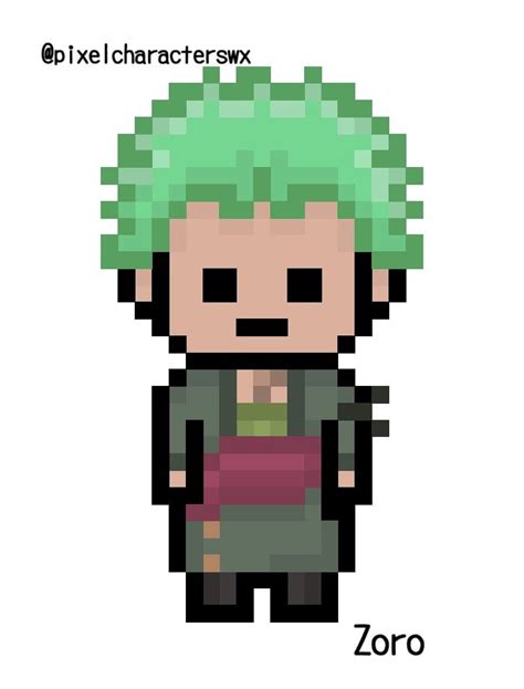 Пиксельный Зоро Аниме Ван пис Pixel Art Cute Easy Drawings Easy Drawings