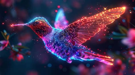 Big Data Visualization Flight Of A Digital Hummingbird Premium Ai