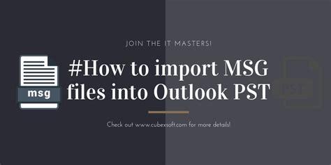 How To Import Msg Files Into Outlook Pst It Master
