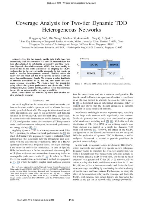 Pdf Coverage Analysis For Two Tier Dynamic Tdd Heterogeneous Networks
