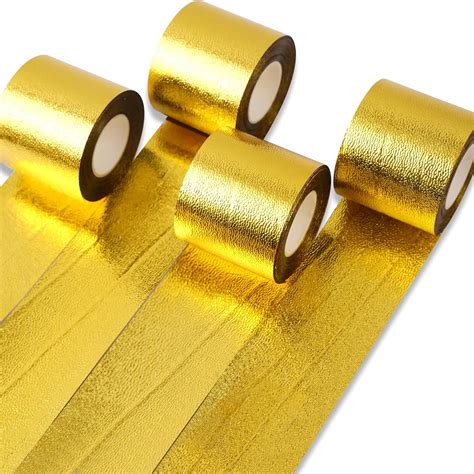 Partywoo Gold Crepe Paper Streamers 4 Rolls 328 Ft Pack Of