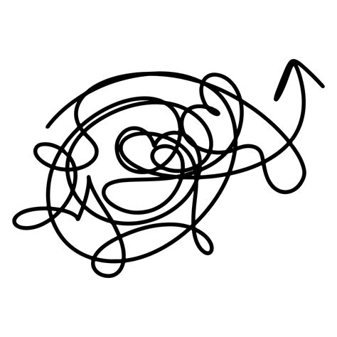 Chaotic Scribble Sketch Circle Object Random Chaotic Line Vector Illustration Isolated On