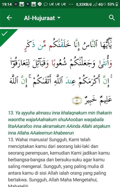 Detail Arti Surat Al Hujurat Ayat 13 Koleksi Nomer 9