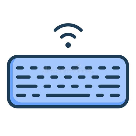Wireless Keyboard Hardware Single Isolated Icon With Filled Line Style Stock Vector