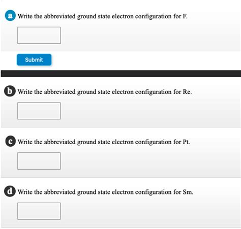 solved a write the abbreviated ground state electron