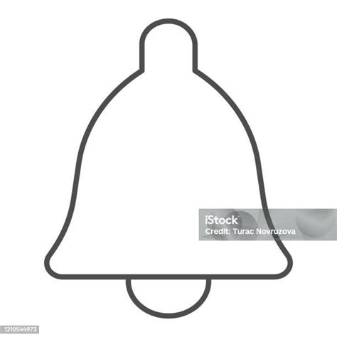 종 경고 가는 선 아이콘입니다 알람 메시지 또는 알림 소리 기호 흰색 배경에 윤곽 스타일 그림 모바일 개념 및 웹 디자인에 대한 멀티미디어 항목 기호입니다 벡터 그래픽