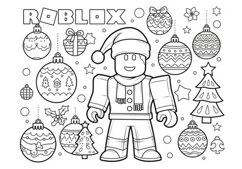 Roblox Christmas Coloring Page Festive Holiday Fun
